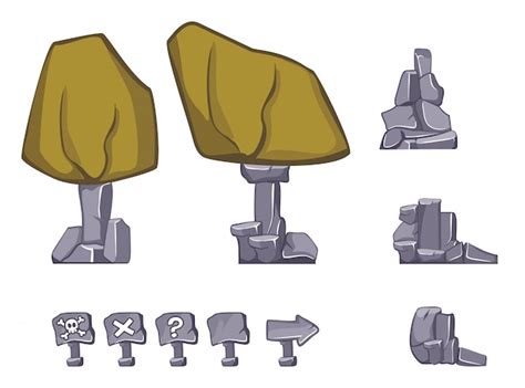 Premium Vector Set Of Game Icon And Game Prop