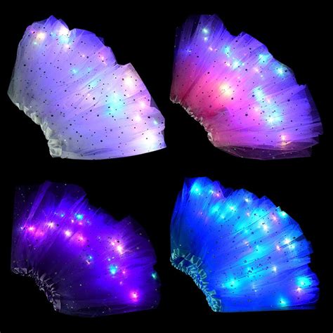 Girl Led Mini Skirt Light Up Tutu Glowing Skirt Gl Vicedeal