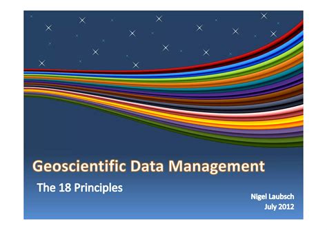 Geoscientific Data Management Principles Ppt