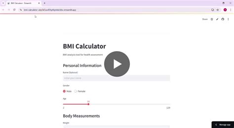 Built A Bmi Calculator With Python And Streamlit Roman Sadia Posted On The Topic Linkedin