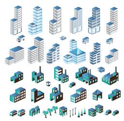 Isometric Vector Images Over