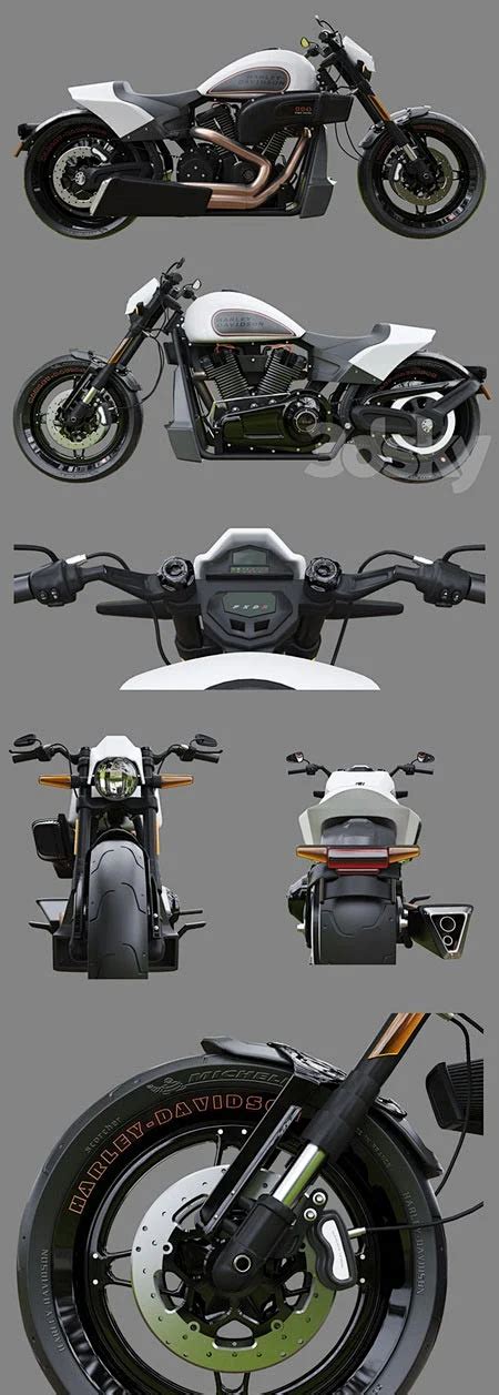 酷炫摩托车3d模型 花瓣网