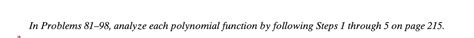 Solved In Problems 8198 Analyze Each Polynomial Function Chegg Com