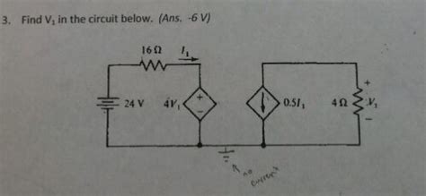 Solved Find V In The Circuit Below Chegg Com