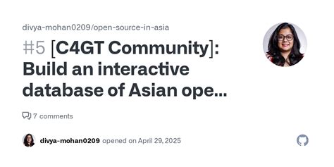[c4gt community] build an interactive database of asian open source