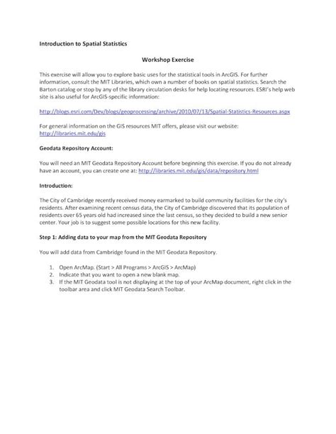 Pdf Introduction To Spatial Statistics Workshop Exercise · Introduction To Spatial Statistics