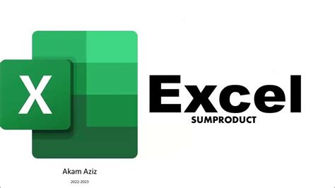 How To Use Sumproduct Function In Excel Youtube