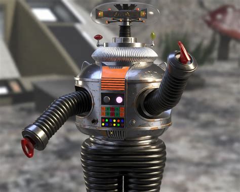 3d Lost In Space B9 Robot Shouting Warning Danger By Jayfive67 On