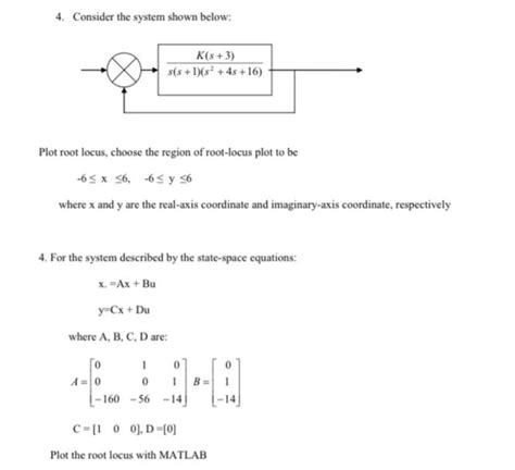solved 4 consider the system shown below k s 3 s s