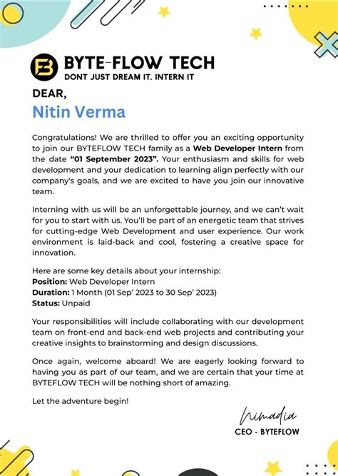 Nitin Verma On Linkedin Internship Bytheflowtech