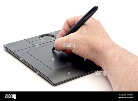 A Male Hand Operating A Pen Computer Input Device Stock Photo Alamy