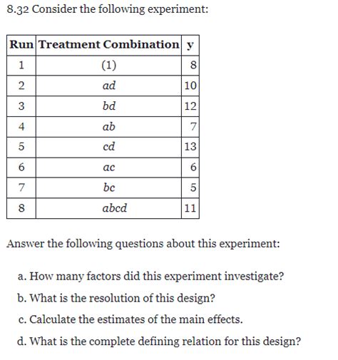 Solved 8.32 Consider the following experiment: Answer the | Chegg.com