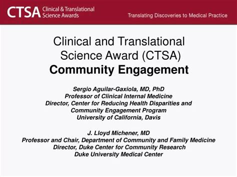 Ppt Clinical And Translational Science Award Ctsa Community