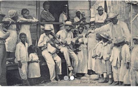 Very Rare Photo Of 1900s Blacks Native Music Near San Juan Puerto