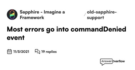 Most Errors Go Into Commanddenied Event Sapphire Imagine A Framework