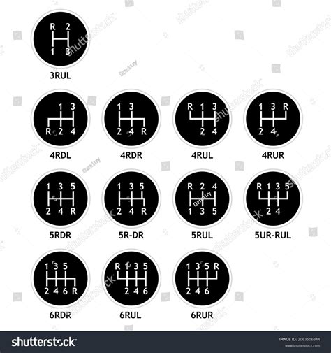 Gear Stick Shift Pattern Sticker Set Stock Vector Royalty Free 2063506844 Shutterstock