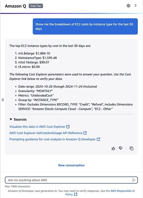 Analyzing Your Aws Cost Explorer Data With Amazon Q Developer Now