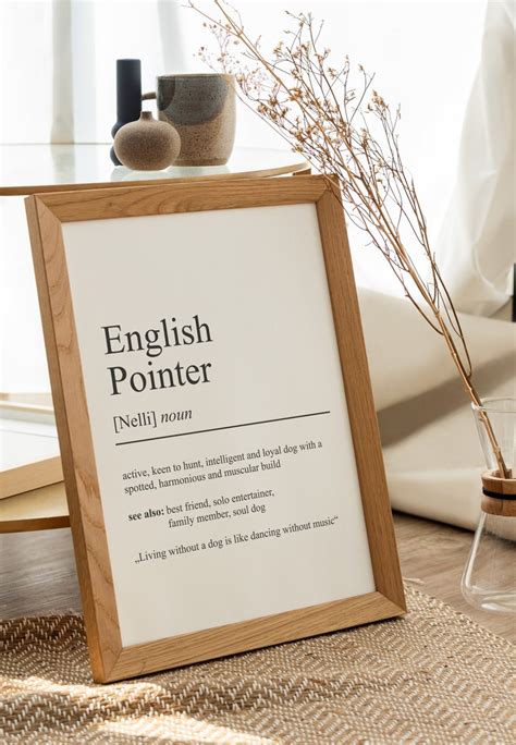 English Pointer Definition Poster Minimalist Design Etsy