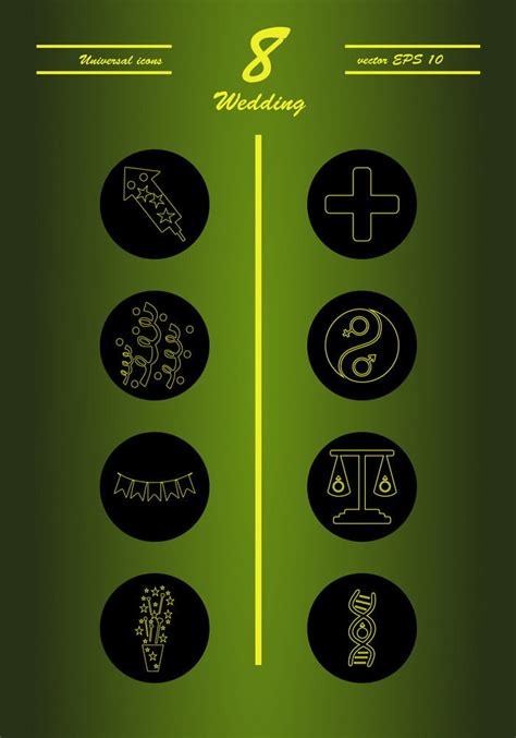 현대 선 스타일 벡터에서 웨딩 아이콘 세트 Eps Ai Uidownload