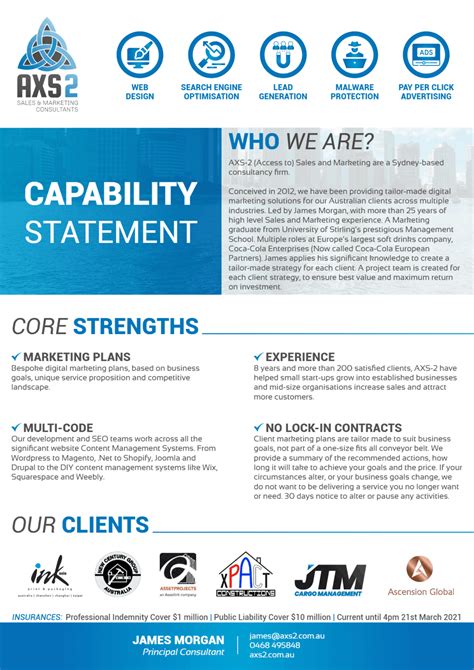 Capability Statement AXS2 Sales Marketing