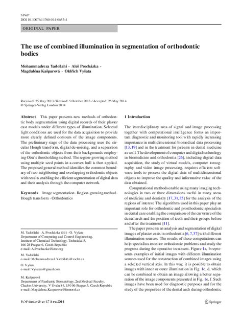 Pdf The Use Of Combined Illumination In Segmentation Of Orthodontic