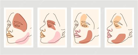 Premium Vector Collection Of Beauty Woman Face Minimal Hand Drawn Line Art
