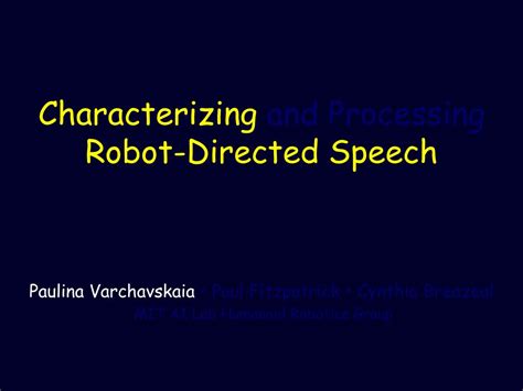 Ppt Enhancing Robot Directed Speech Processing Vocabulary Expansion And Recognition Accuracy