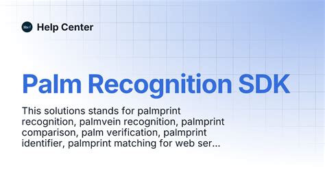 Palm Recognition SDK Help Center