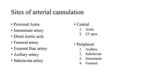 Arterial Cannulation In Cardio Thoracic Surgery Pptx