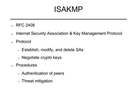 IPSec ISAKMP