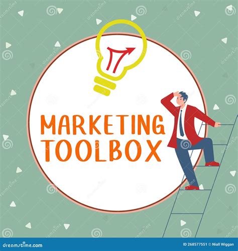 Conceptual Caption Marketing Toolbox Internet Concept Means In Promoting A Product Or Services