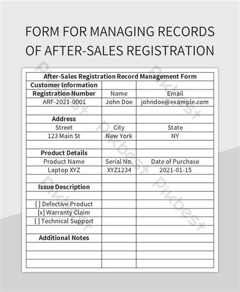 Optimizing After Sales Registration Record Management Form Excel