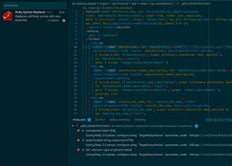 problems tab showing invalid issues with haml files · issue 5
