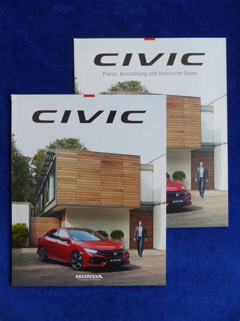 Honda Civic Mj 2018 Prospekt Brochure Preisliste 012018 Car Brochure