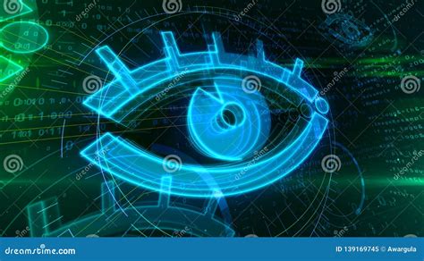 Digital Surveillance Concept With Spying Eye Symbol Stock Illustration Illustration Of Digital