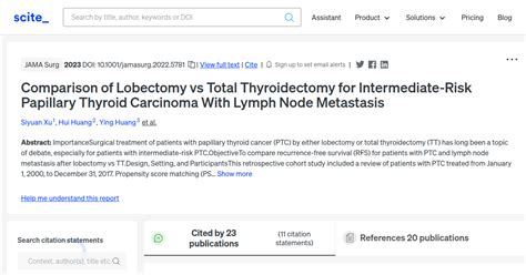Comparison Of Lobectomy Vs Total Thyroidectomy For Intermediate Risk