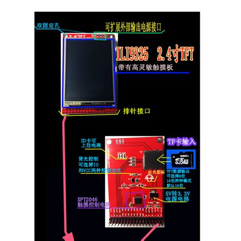 2 4寸 7寸tft液晶模块触摸彩屏2 8寸 51 stm32手写带触摸icsd卡座 虎窝淘