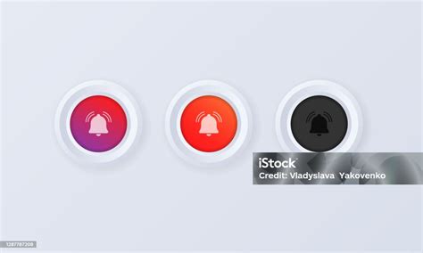 알림 호출 아이콘 집합입니다 벨 버튼 기호 배지를 3d 스타일로 사용합니다 울리는 종 소스 벨 벡터 그림입니다 Eps10 누름 버튼에 대한 스톡 벡터 아트 및 기타 이미지