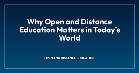 Open And Distance Education • Teachers Institute