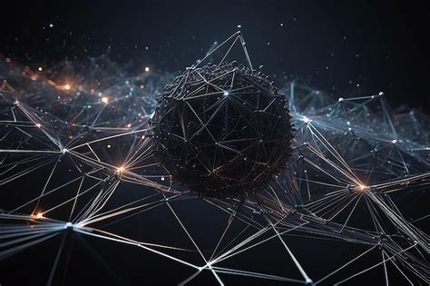 Premium Photo Abstract 3d Rendering Futuristic Dots And Lines Computer Geometric Digital