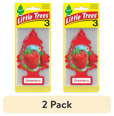 2 Pack Little Trees Air Freshener Strawberry Fragrance 3 Pack