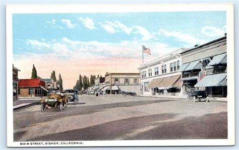 Bishop Ca California~ Main Street Scene Ca 1920s Inyo County Postcard