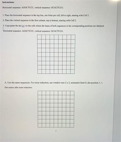 Instructions Horizontal Sequence Aggctccc Vertical
