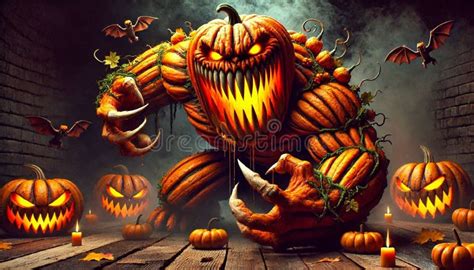 This Photo The Scary Halloween Monster Stock Illustration