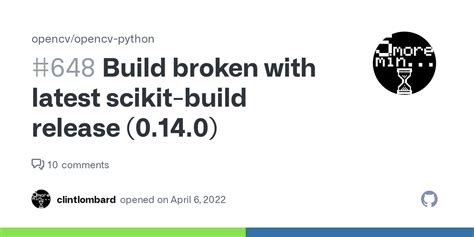 Build Broken With Latest Scikit Build Release Issue Opencv Opencv Python GitHub