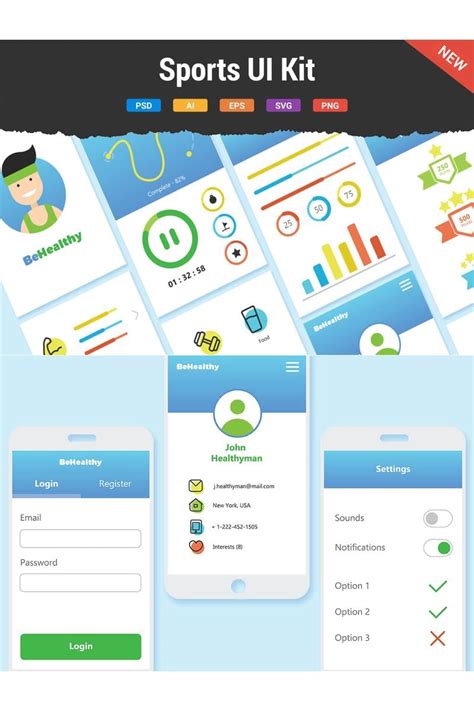 Download Sports Kit Ui Elements Ui элементы на тему графика