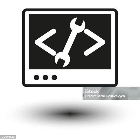 Pengembangan Perangkat Lunak Dan Ikon Pemrograman Alat Pengkodean Di Layar Konsep Pengembangan