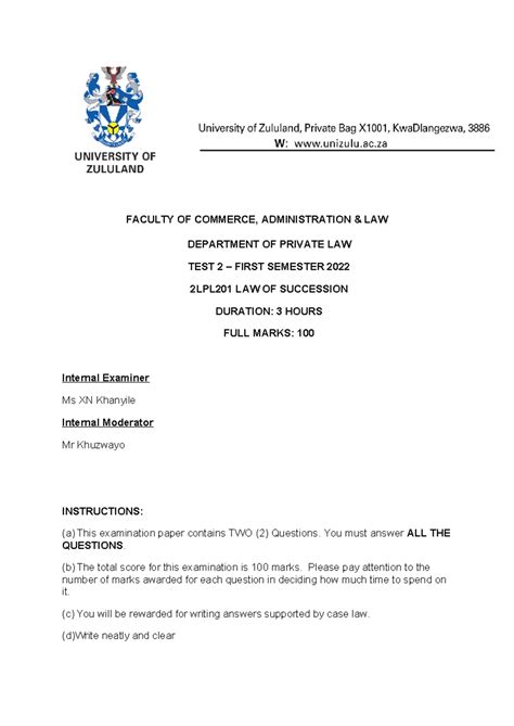 Law Of Succession Test That Will Help Have A Clear Understanding Of The