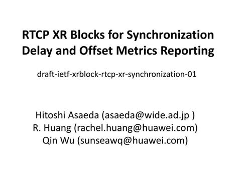 Ppt Rtcp Xr Blocks For Synchronization Delay And Offset Metrics