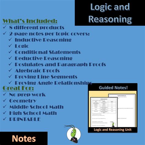 Logic And Reasoning Guided Notes For Geometry Unit 2 Made By Teachers
